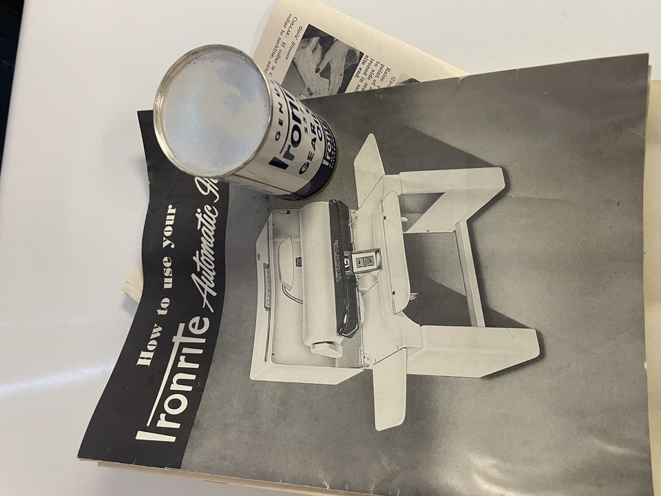 Vintage Mangle Ironrite Ironer rotary iron Chair Instructions Oil Can ...
