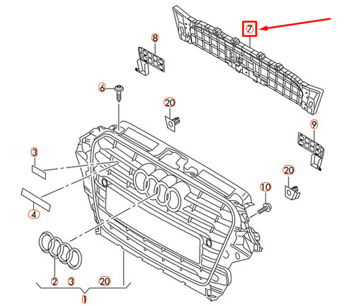 2013-2017 Audi Q5 8R FRONT BUMPER PLATE 8R0853692D | Genuine OEM