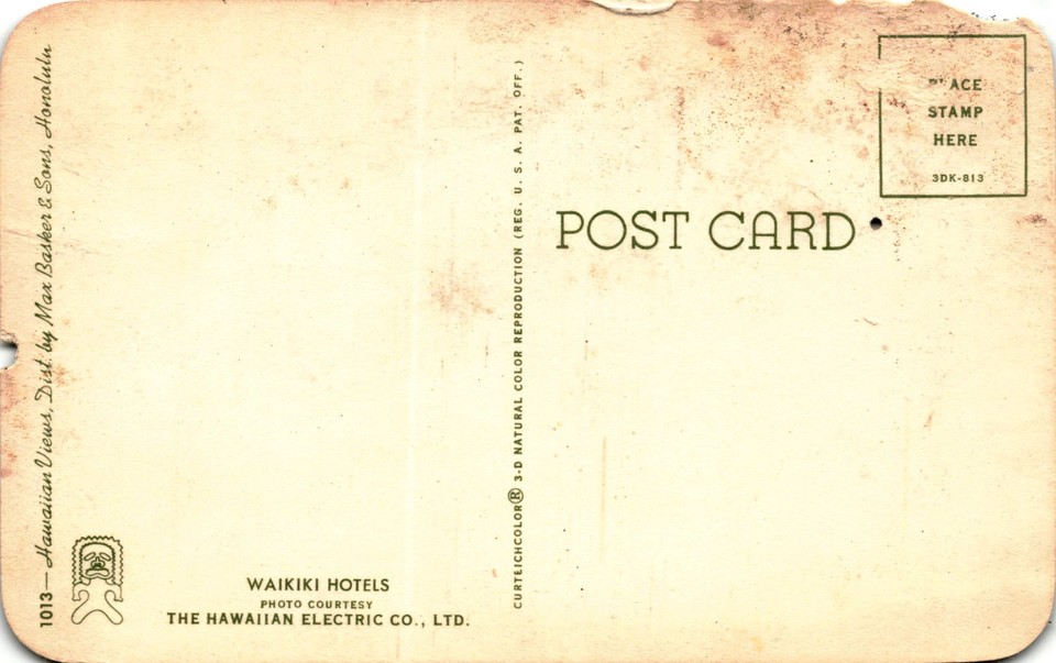 Hawaii, Max Basker & Sons, Honolulu, Waikiki Hotels, Hawaiian Electric ...