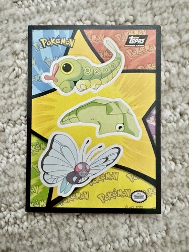 Pokemon Topps Ash Puzzle Sticker Caterpie Metapod Butterfree MINT BLACK ...