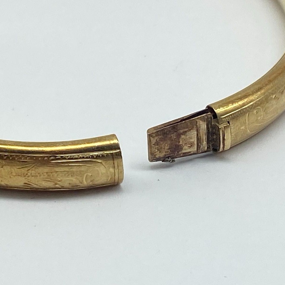 14K Yellow Gold Hallow 7" Bangle 13.7g | eBay