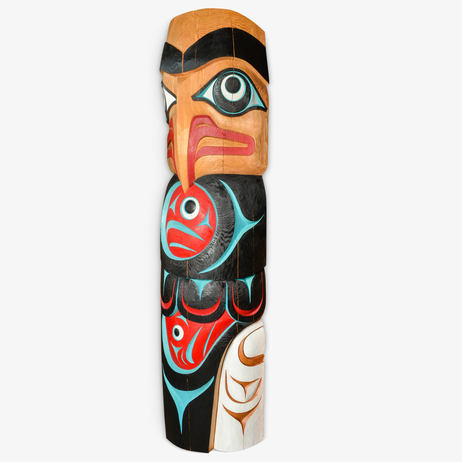 Cedar Totem Pole Eagle Design Terry Horne Salish Artist 7-Foot | eBay