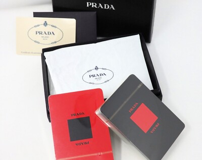 PRADA 2 Deck Playing Cards RED & BLACK Game Sealed Boxed Certificate ...