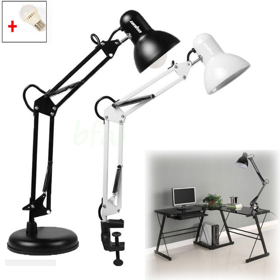 Architect Desk Lamp Swing Arm Drafting Light W/ Metal Clamp Vintage ...