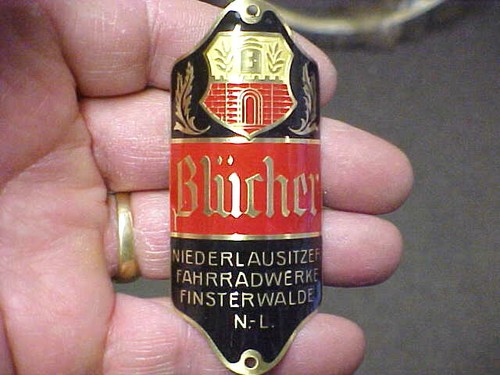 Blucher Bike Badge Emblem Etched Brass Niederlausitzer Netherland | eBay