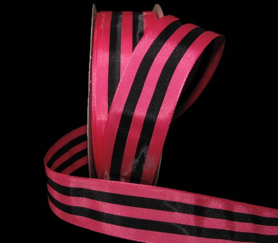 5 Yards Bold Pink Black Double Stripes Striped Ribbon 1 1/2"W | eBay