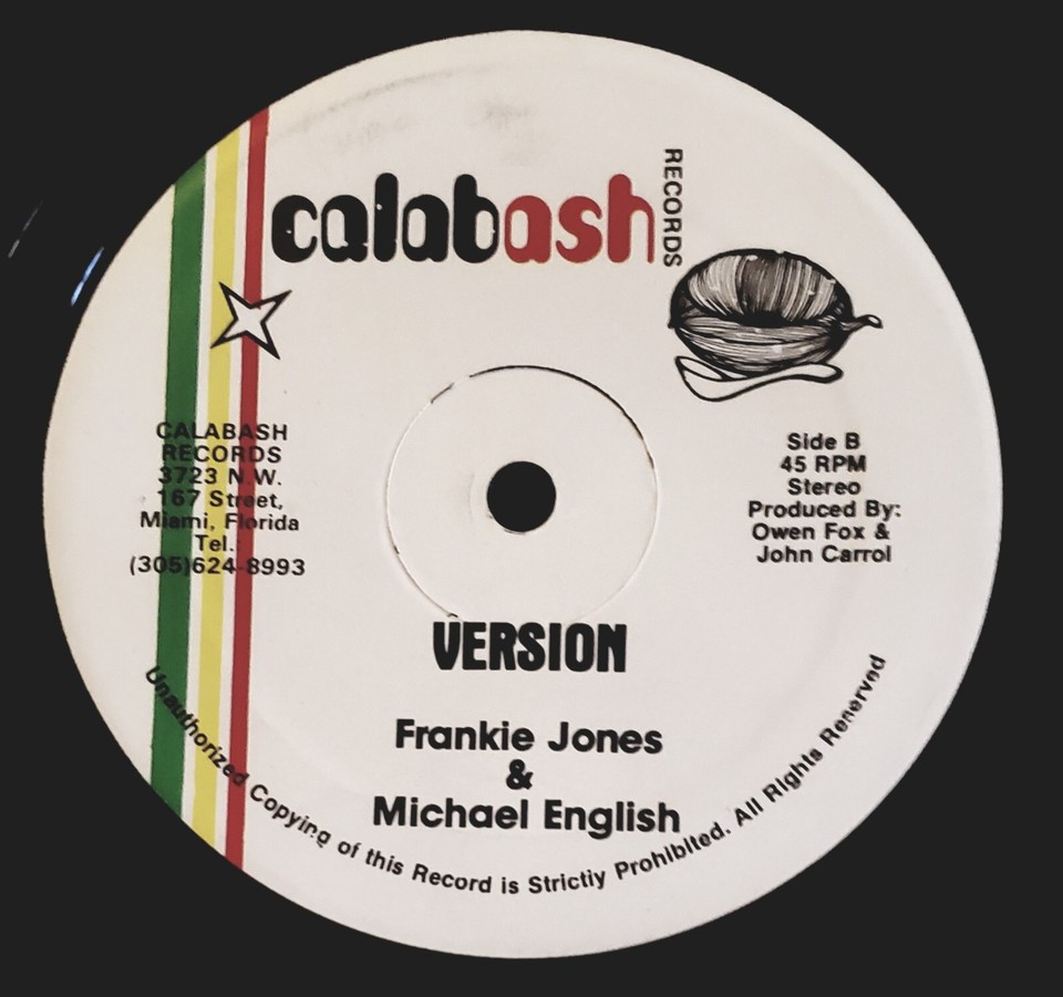 FRANKIE JONES MICHAEL ENGLISH CALABASH RECORDS REGGAE 12" ORIGINAL ...