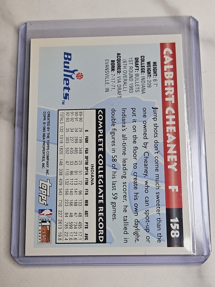 Calbert Cheaney RC 1993-94 Topps Gold #158 | eBay