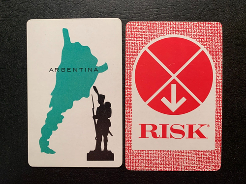 RISK 1968 ARGENTINA TERRITORY Card GAME REPLACEMENT Parker Brothers | eBay