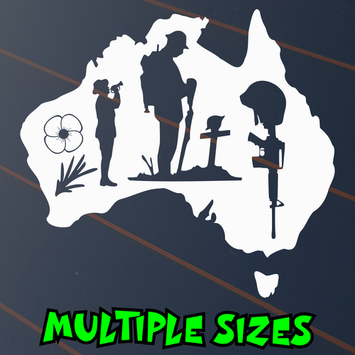 Anzac Day Sticker Car Decal Lest We Forget Remembrance Australian Army ...