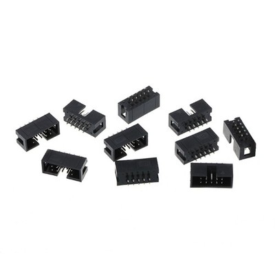 10 Pcs DC3 10 Pin 2x5 Pin Double Row 2.54mm Pitch Straight Pin Male IDC ...