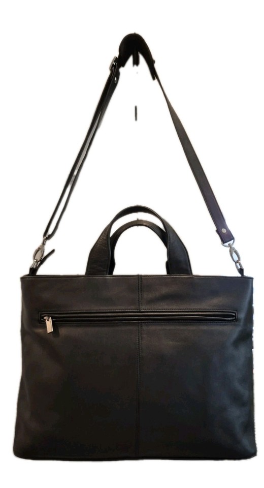 BREE Leather Laptop Briefcase Business Bag Leather Black 14.5x11x5 | eBay
