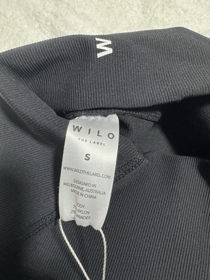 Wilo The Label Black Scrunch Bum Ribbed Bike Yoga Pilates Shorts Size ...