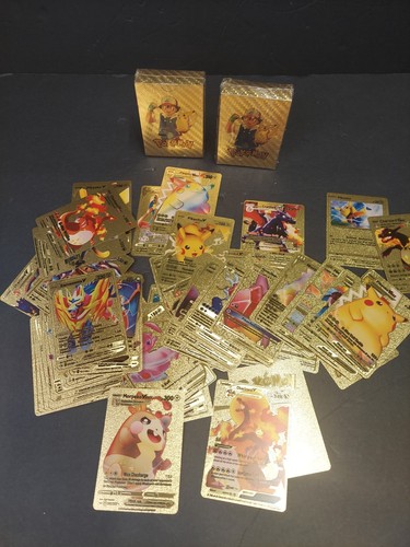 2 Pokemon 55pcs Metal Gold Plated Cards | eBay