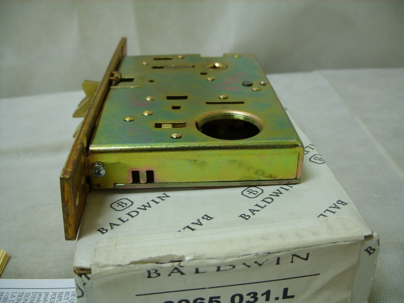 BALDWIN Mortise Utility Lock Body (Knob) 2-3/4" BS - N/L Brass - 6065. ...