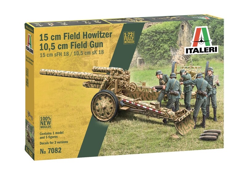 Italeri 7082 WWII German 15 cm Field Howitzer 1/72 Scale Plastic Model ...