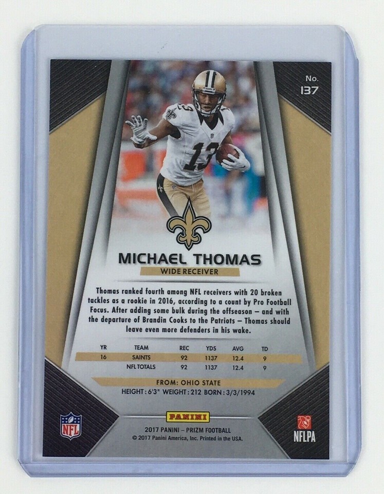 2017 Panini Prizm Card #137 Michael Thomas Football Card | eBay