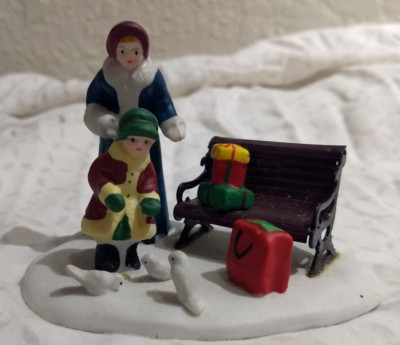 LEMAX Village Collection- Porcelain Feeding Birds Christmas Village w ...