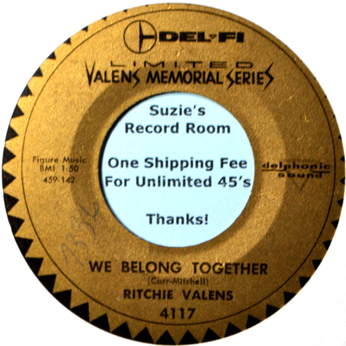 Ritchie Valens We Belong Together Memorial Series TEEN Oldies 45 7 ...