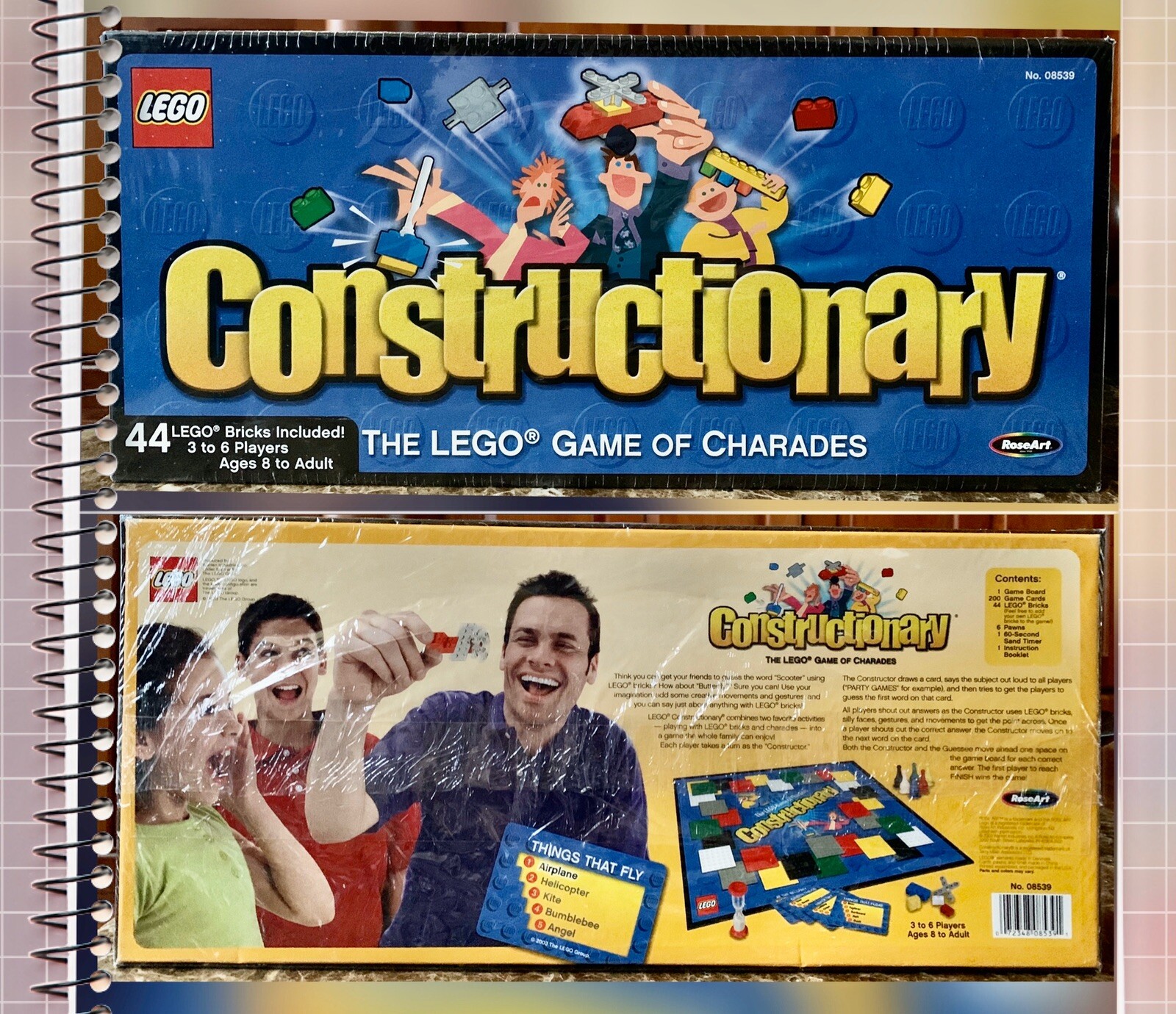 The Lego Game Of Charades CONSTRUCTIONARY 44 Bricks RoseArt #08539 New ...