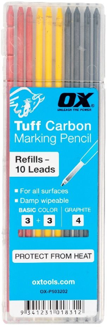 OX TUFF Carbon Colour & Graphite Leads - 10pk - OX-P503202 - Tilers ...