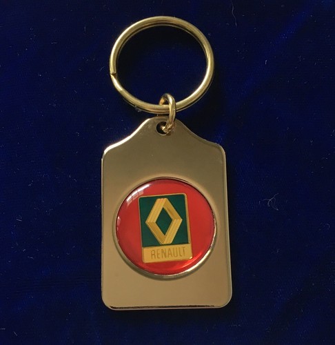 Vintage Keychain RENAULT LOGO Brass Key Fob Ring Metal Enamel USA MADE ...