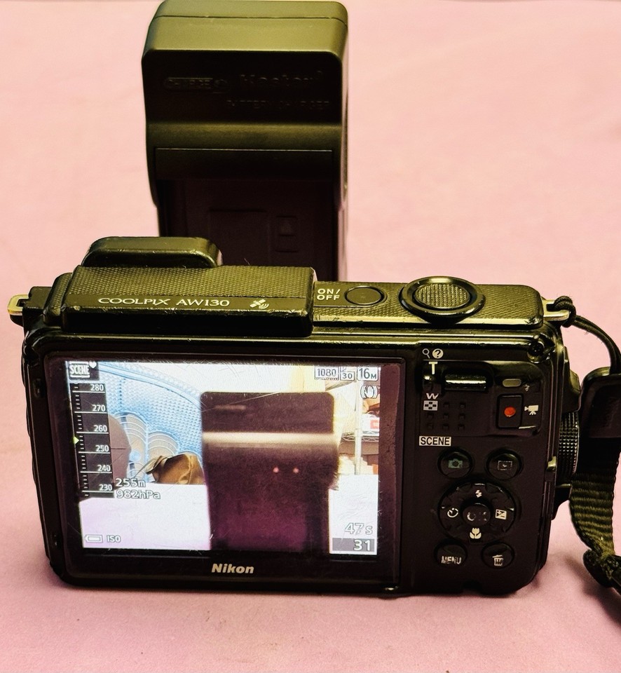 *WORKING AS/IS* Nikon COOLPIX AW130 Orange 16.0MP Waterproof Digital ...