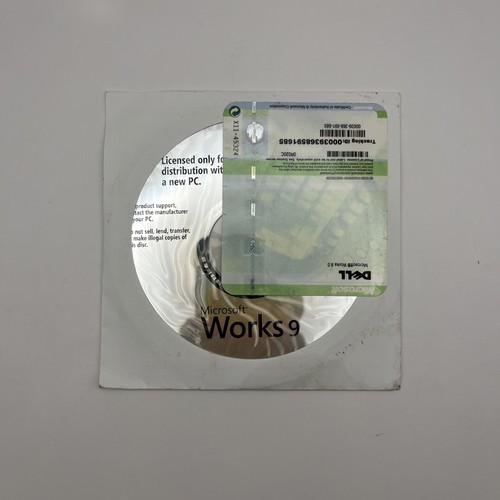 Factory Sealed Microsoft Works 9 Installation CD 9.0 Dell Software ...