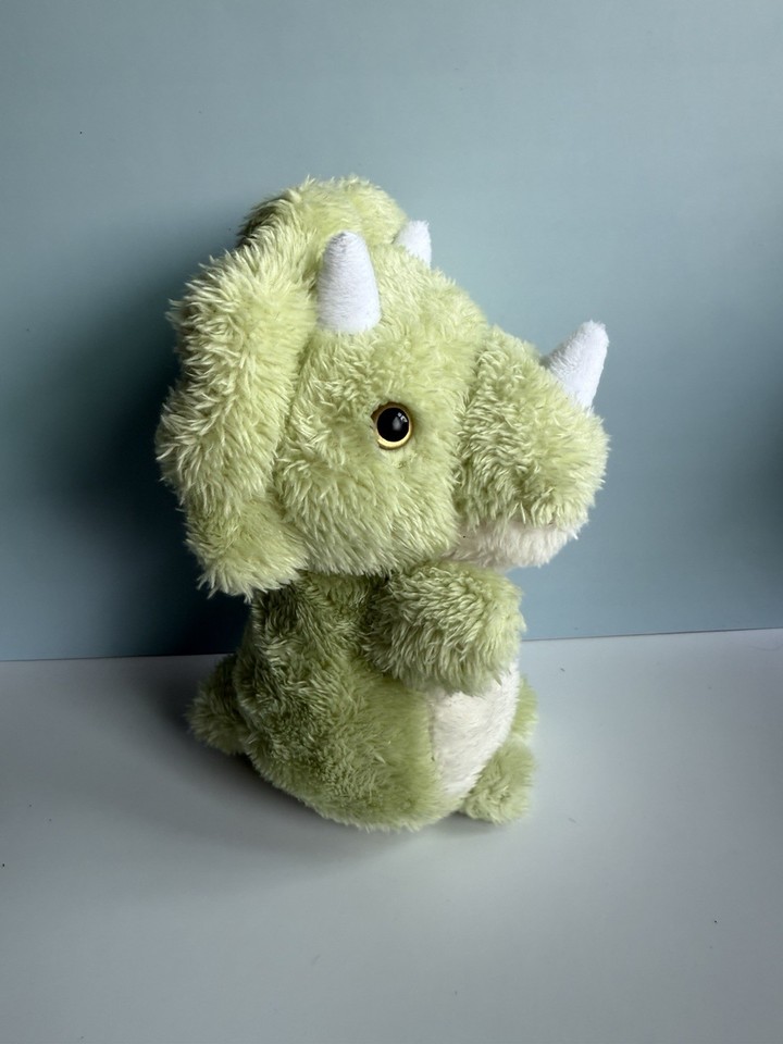 Daiso Green Dinosaur Plush Triceratops 11" Dino Soft Stuffed Animal Toy ...