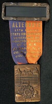 VFW Ribbon & Medal 19th Annual State Encampment Albany, NY. 1938 | eBay