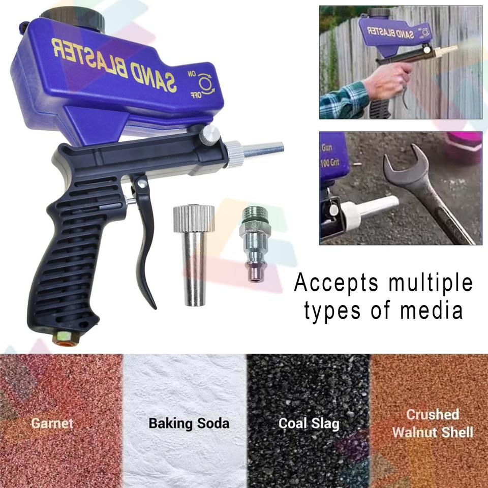 Portable 1/4" Handheld Air Compressor Speed Sand Gun Blaster Sand Spray ...