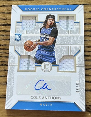 2020-21 Panini Chronicles - COLE ANTHONY Magic Rookie Cornerstones Auto ...