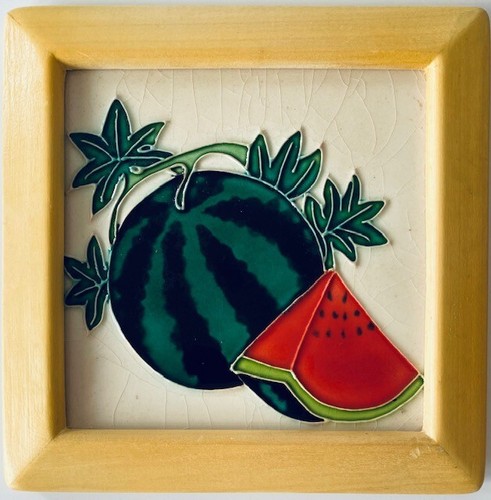 Watermelon Hand Made art Ceramic Decorative Tile vintage Au ( 15cm x ...