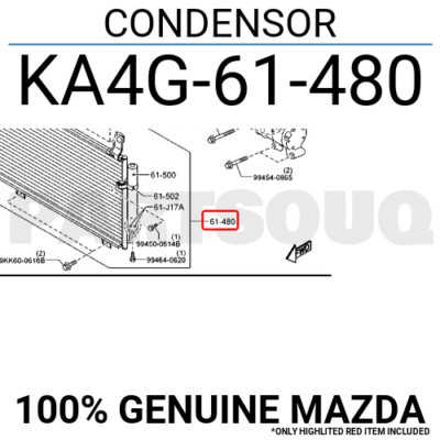 KA4G61480 Genuine Mazda CONDENSOR KA4G-61-480 | eBay