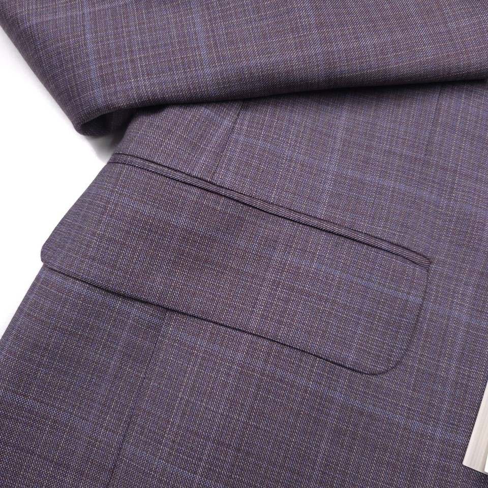 $1048 Jack Victor Napoli Purple Super 120s Wool Tonal Windowpane Suit ...