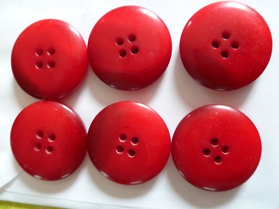 BOUTONS VINTAGE ROUGES(6)TBE | eBay