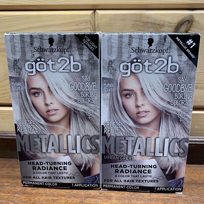 2 Ct Schwarzkopf Got2b Metallics Permanent Hair Color Kit #M71 METALLIC ...