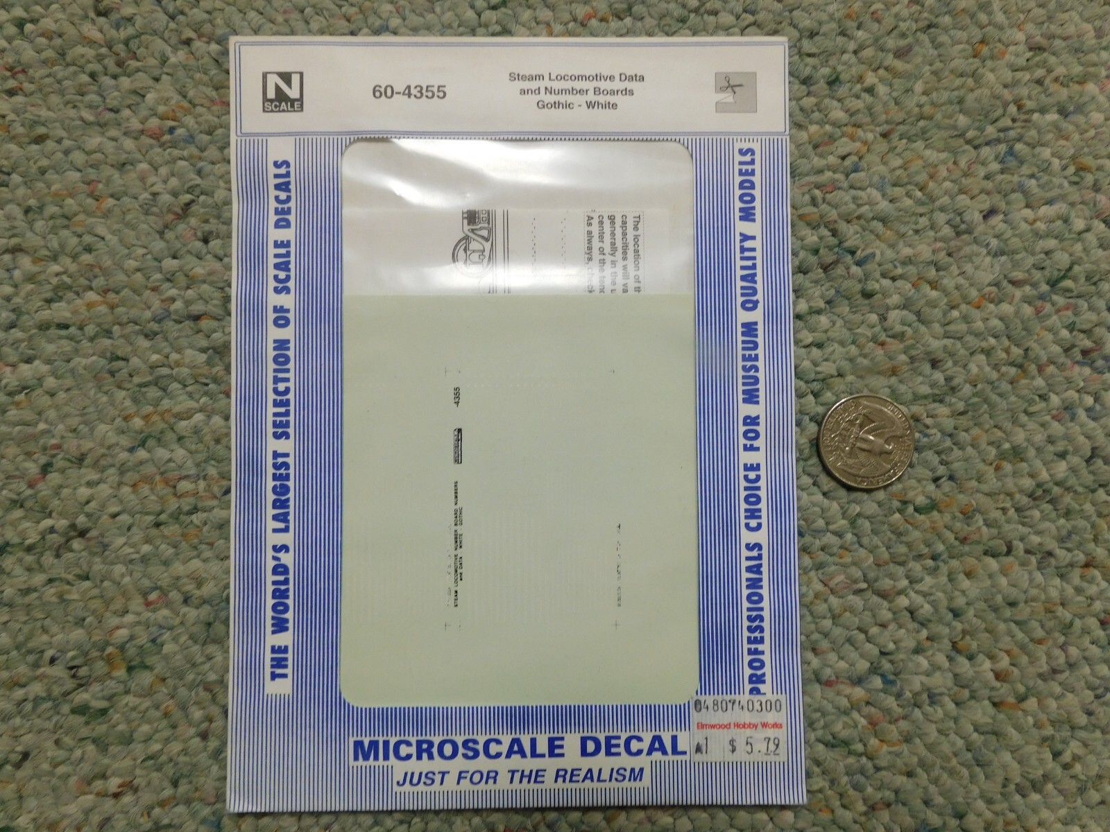 Microscale decals N 60-4355 Steam locomotive data number boards gothic ...