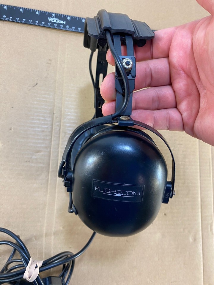 Flightcom Classic ANR Aviation Flight Pilot Headset Vintage Military | eBay