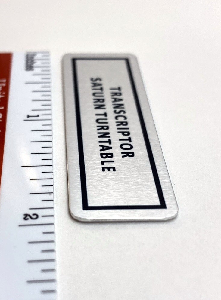 Transcriptor Saturn Turntable Silver Custom Replacement Badge | eBay