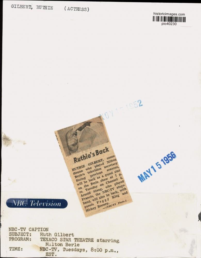 Ruth Gilbert Texaco Star Theater Boxoffice March. 04.1963