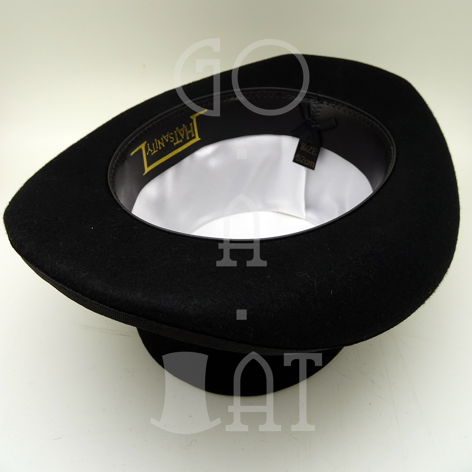 VINTAGE Wool Felt Tuxedo Men Top Hat Coachman Gentlemen Topper | Black ...