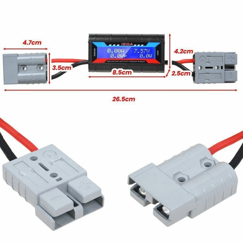 150A Digital LCD Amp Watt Meter and Power Analyser Solar Caravan ...