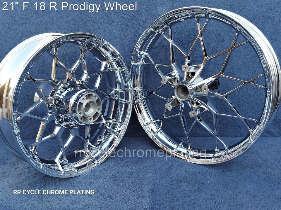 Harley Chrome Prodigy Wheels 21' Front 18" Rear 09-25 Street Glide Road ...