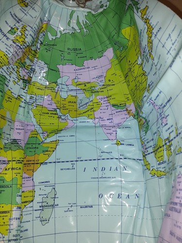 Inflatable Globe Blow up Ball 14" World Map Atlas Earth Geography ...