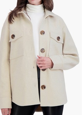 Ookie & Lala Faux Wool Shacket Off White Size S | eBay
