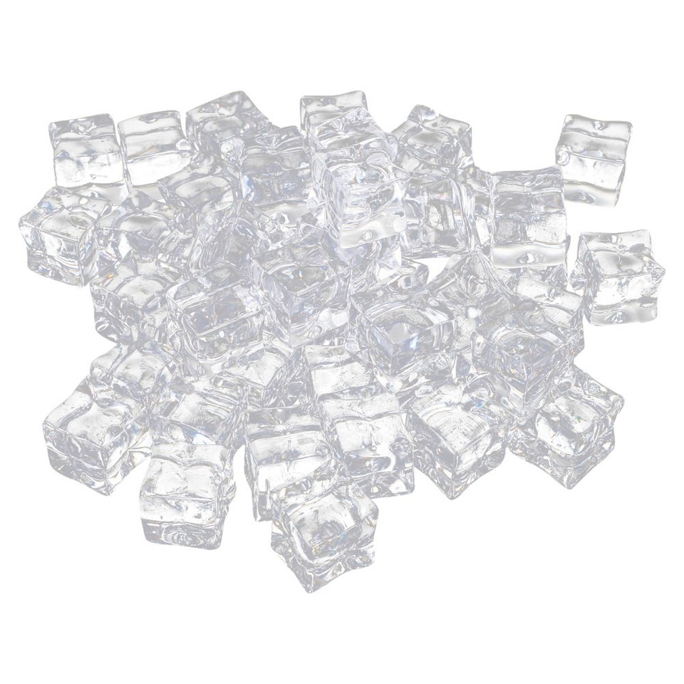 50Pcs 20mm Cube Square Shape Glass Luster Ice Cubes Fake Artificial ...