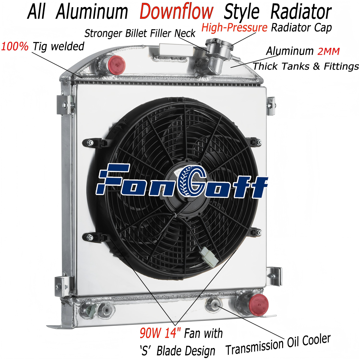 3Row Radiator Shroud&Fan For 1930 1931,1932 Ford HI BOY Hot Rod Chopped ...