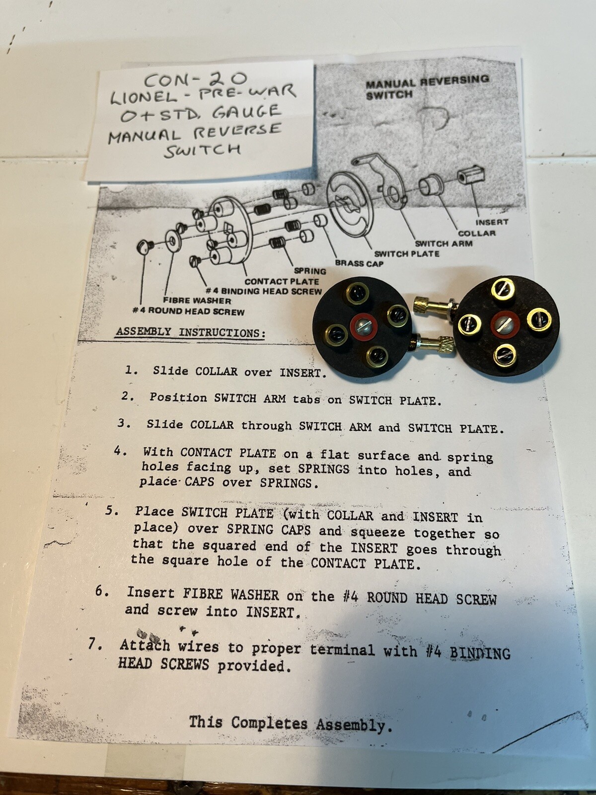 CON-20 LIONEL Manual Reverse Switch 2/switches | eBay