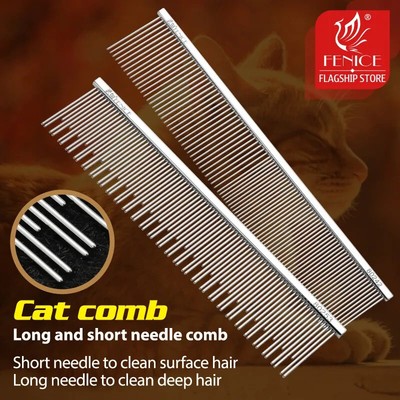 Pet Puppy Dog Cat Comb Metal Fur Rake Sparse and Dense Teeth Brush ...